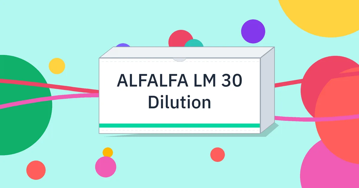 Symbolbild: Packung mit der Aufschrift ALFALFA LM 30 Dilution (PZN 13310357) – Verfügbarkeit und Bezug in Apotheken in Frankfurt am Main