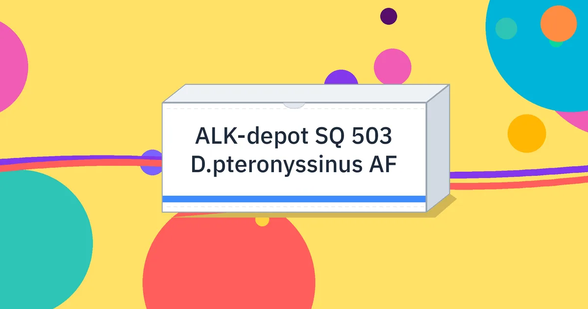 Symbolbild: Packung mit der Aufschrift ALK-depot SQ 503 D.pteronyssinus AF (PZN 03872752) – Verfügbarkeit und Bezug in Apotheken in Frankfurt am Main