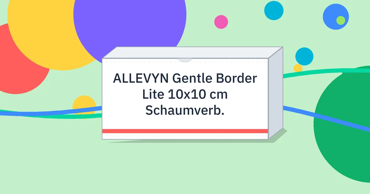 Symbolbild: Packung mit der Aufschrift ALLEVYN Gentle Border Lite 10x10 cm Schaumverb. (PZN 11137587) – Verfügbarkeit und Bezug in Apotheken in Frankfurt am Main