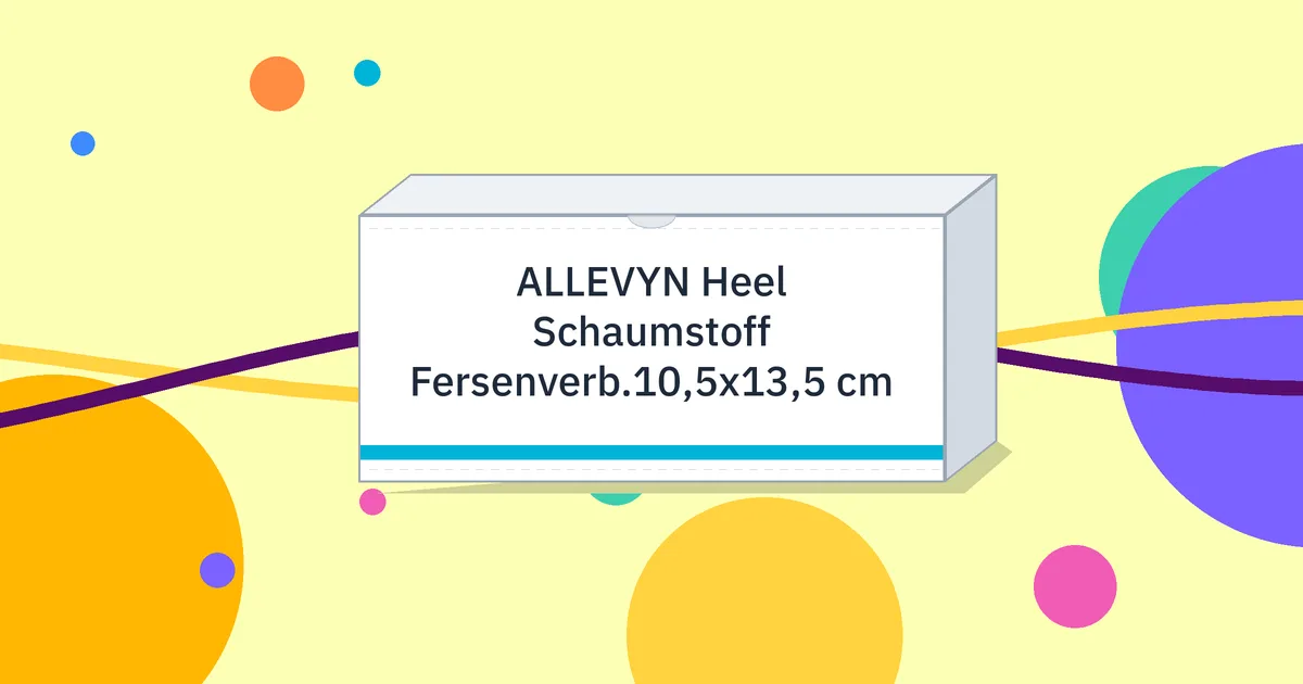 Symbolbild: Packung mit der Aufschrift ALLEVYN Heel Schaumstoff Fersenverb.10,5x13,5 cm (PZN 17909571) – Verfügbarkeit und Bezug in Apotheken in Frankfurt am Main