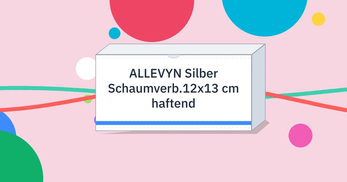 Symbolbild: Packung mit der Aufschrift ALLEVYN Silber Schaumverb.12x13 cm haftend (PZN 16026869) – Verfügbarkeit und Bezug in Apotheken in Frankfurt am Main