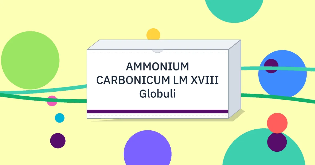 Symbolbild: Packung mit der Aufschrift AMMONIUM CARBONICUM LM XVIII Globuli (PZN 02821988) – Verfügbarkeit und Bezug in Apotheken in Frankfurt am Main