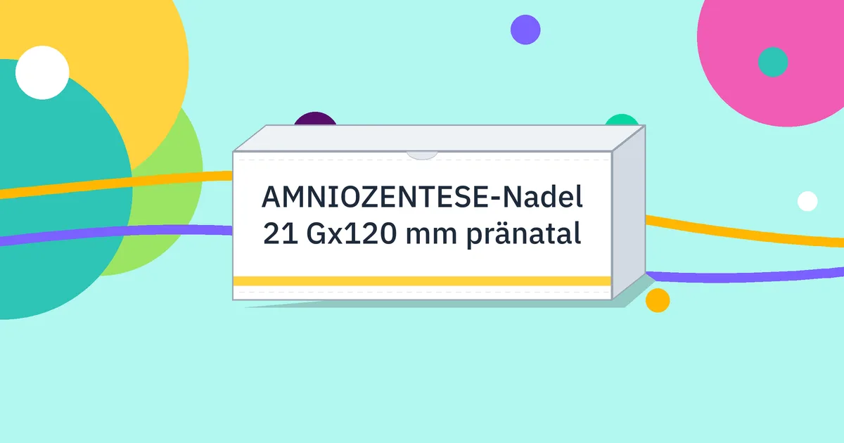Symbolbild: Packung mit der Aufschrift AMNIOZENTESE-Nadel 21 Gx120 mm pränatal (PZN 17926894) – Verfügbarkeit und Bezug in Apotheken in Frankfurt am Main