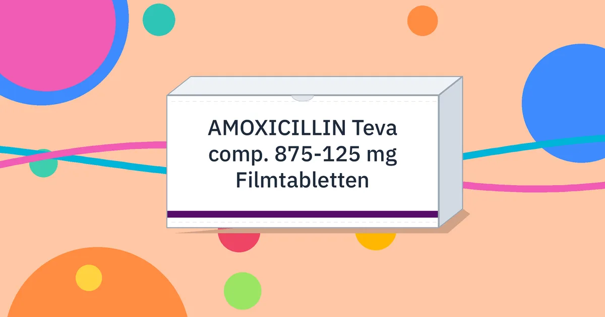 Symbolbild: Packung mit der Aufschrift AMOXICILLIN Teva comp. 875-125 mg Filmtabletten (PZN 20223156) – Verfügbarkeit und Bezug in Apotheken in Frankfurt am Main