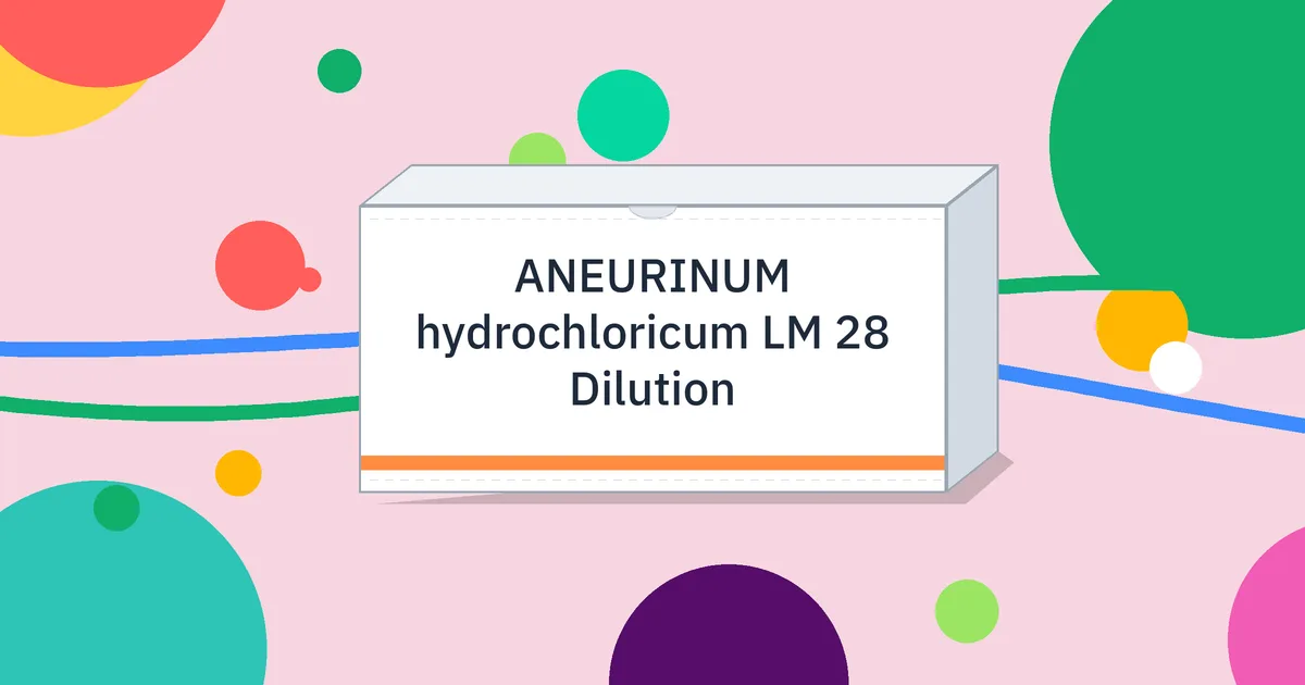 Symbolbild: Packung mit der Aufschrift ANEURINUM hydrochloricum LM 28 Dilution (PZN 13367707) – Verfügbarkeit und Bezug in Apotheken in Frankfurt am Main