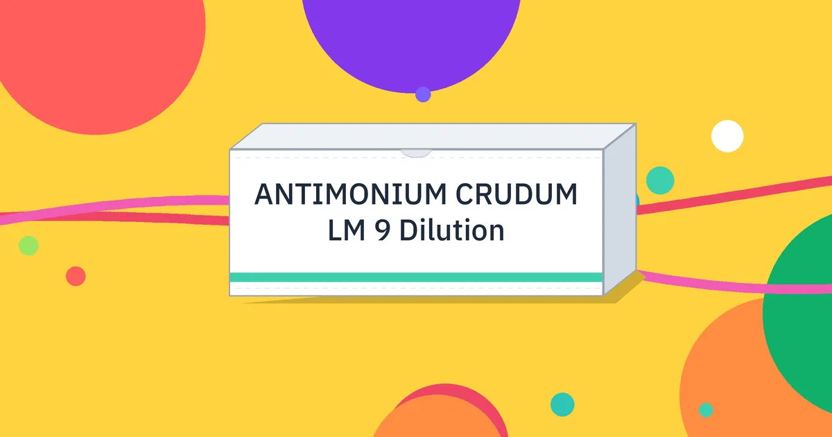 Symbolbild: Packung mit der Aufschrift ANTIMONIUM CRUDUM LM 9 Dilution (PZN 12763743) – Verfügbarkeit und Bezug in Apotheken in Frankfurt am Main