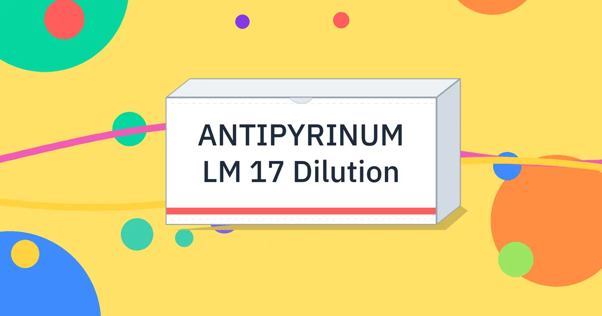 Symbolbild: Packung mit der Aufschrift ANTIPYRINUM LM 17 Dilution (PZN 13376480) – Verfügbarkeit und Bezug in Apotheken in Frankfurt am Main