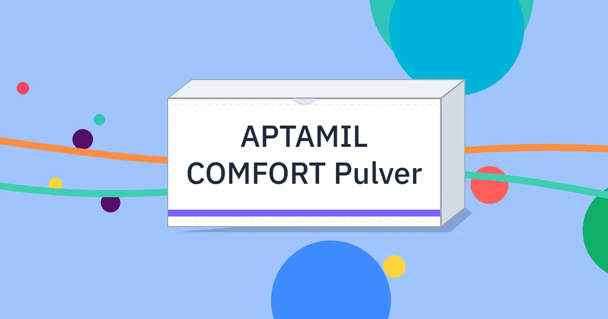 Symbolbild: Packung mit der Aufschrift APTAMIL COMFORT Pulver (PZN 14154304) – Verfügbarkeit und Bezug in Apotheken in Frankfurt am Main