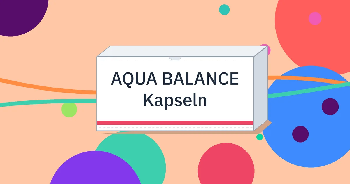 Symbolbild: Packung mit der Aufschrift AQUA BALANCE Kapseln (PZN 19842687) – Verfügbarkeit und Bezug in Apotheken in Frankfurt am Main