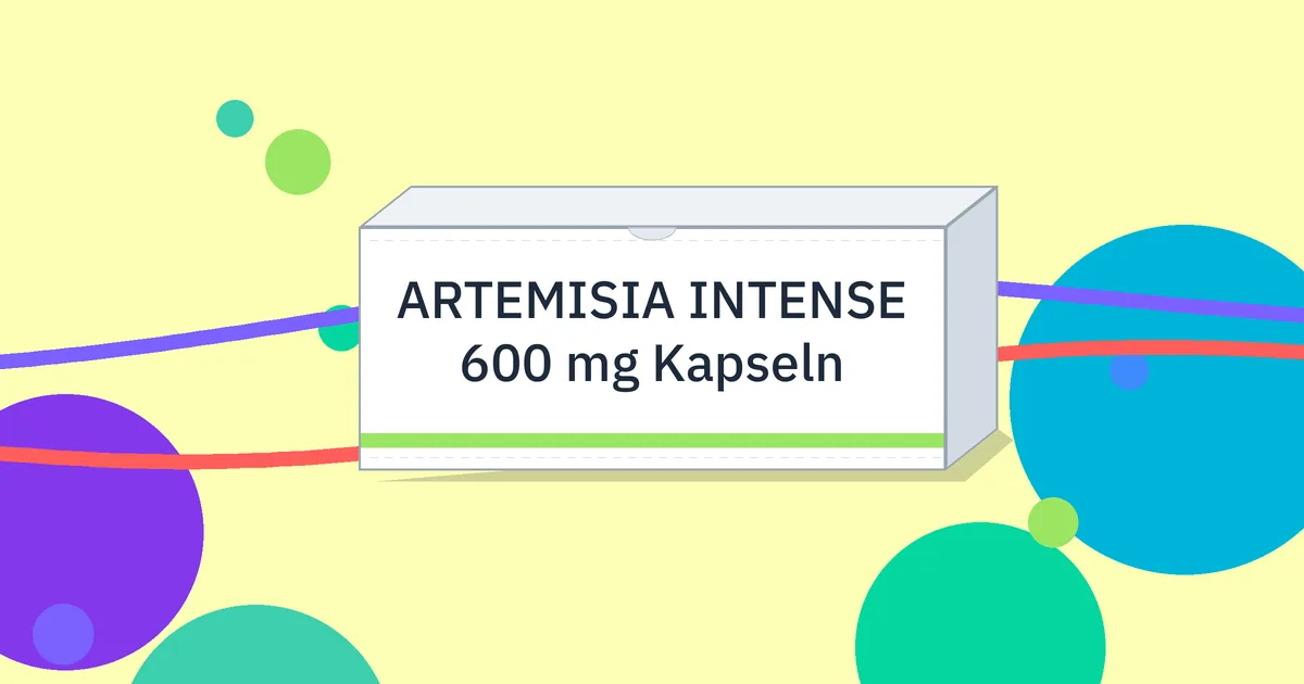 Symbolbild: Packung mit der Aufschrift ARTEMISIA INTENSE 600 mg Kapseln (PZN 18423787) – Verfügbarkeit und Bezug in Apotheken in Frankfurt am Main