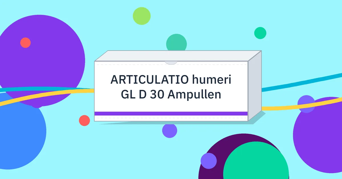 Symbolbild: Packung mit der Aufschrift ARTICULATIO humeri GL D 30 Ampullen (PZN 02906437) – Verfügbarkeit und Bezug in Apotheken in Frankfurt am Main