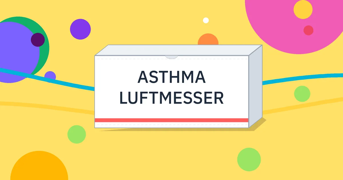 Symbolbild: Packung mit der Aufschrift ASTHMA LUFTMESSER (PZN 12151750) – Verfügbarkeit und Bezug in Apotheken in Frankfurt am Main