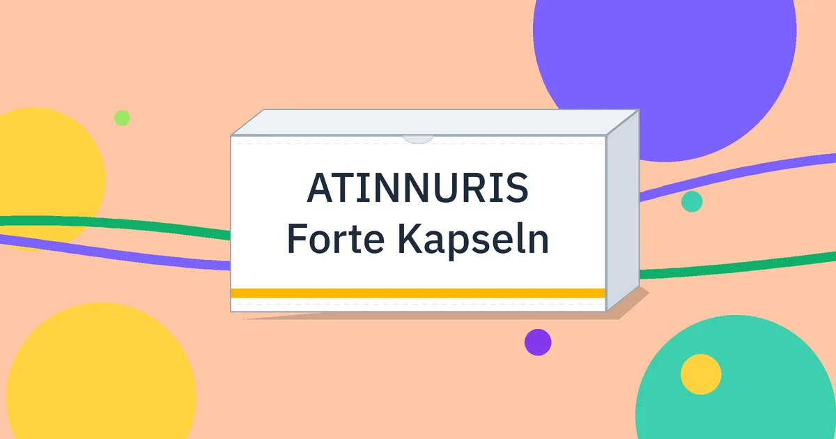 Symbolbild: Packung mit der Aufschrift ATINNURIS Forte Kapseln (PZN 19363260) – Verfügbarkeit und Bezug in Apotheken in Frankfurt am Main