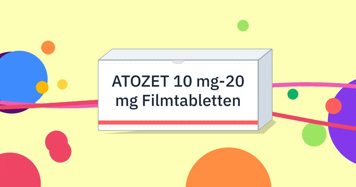Symbolbild: Packung mit der Aufschrift ATOZET 10 mg-20 mg Filmtabletten (PZN 10538321) – Verfügbarkeit und Bezug in Apotheken in Frankfurt am Main