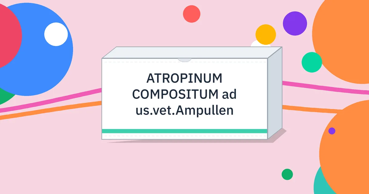 Symbolbild: Packung mit der Aufschrift ATROPINUM COMPOSITUM ad us.vet.Ampullen (PZN 04749462) – Verfügbarkeit und Bezug in Apotheken in Frankfurt am Main