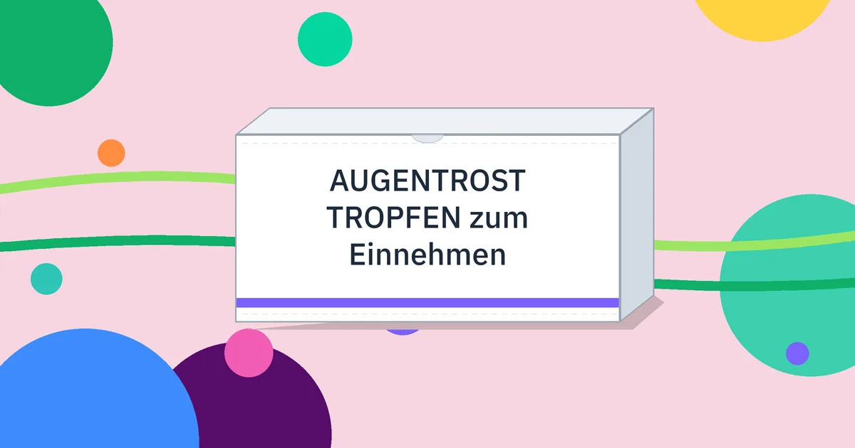 Symbolbild: Packung mit der Aufschrift AUGENTROST TROPFEN zum Einnehmen (PZN 11365360) – Verfügbarkeit und Bezug in Apotheken in Frankfurt am Main