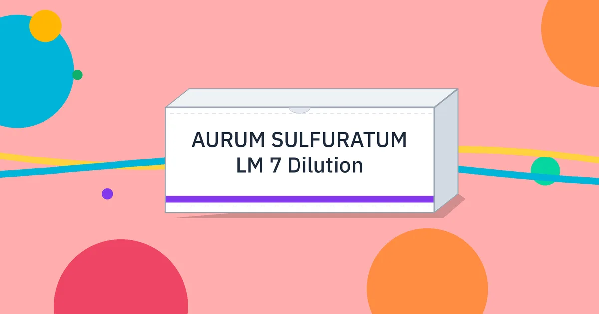 Symbolbild: Packung mit der Aufschrift AURUM SULFURATUM LM 7 Dilution (PZN 12786230) – Verfügbarkeit und Bezug in Apotheken in Frankfurt am Main