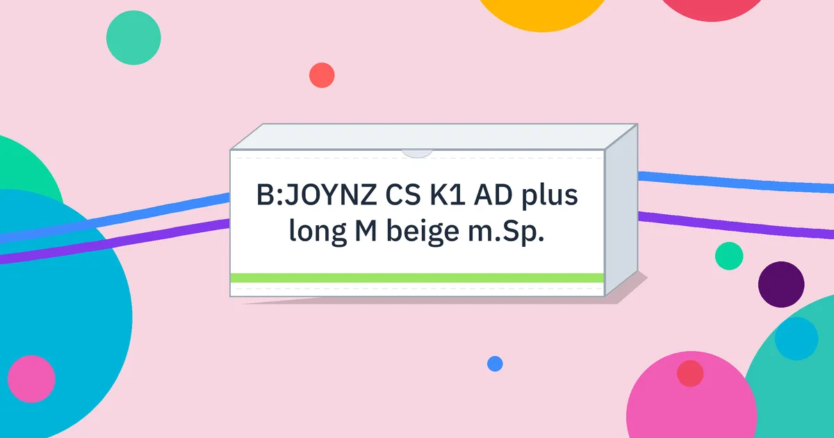 Symbolbild: Packung mit der Aufschrift B:JOYNZ CS K1 AD plus long M beige m.Sp. (PZN 20524550) – Verfügbarkeit und Bezug in Apotheken in Frankfurt am Main