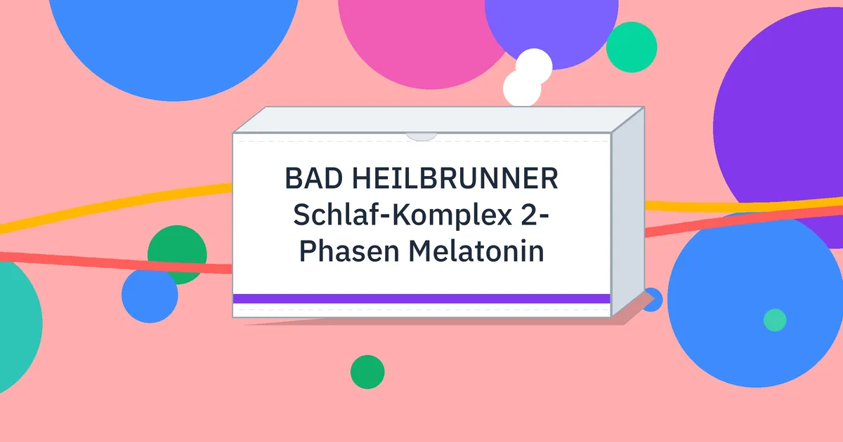 Symbolbild: Packung mit der Aufschrift BAD HEILBRUNNER Schlaf-Komplex 2-Phasen Melatonin (PZN 18669287) – Verfügbarkeit und Bezug in Apotheken in Frankfurt am Main