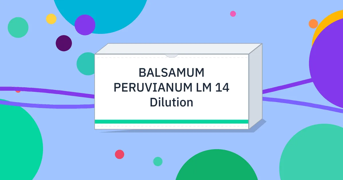 Symbolbild: Packung mit der Aufschrift BALSAMUM PERUVIANUM LM 14 Dilution (PZN 12787229) – Verfügbarkeit und Bezug in Apotheken in Frankfurt am Main