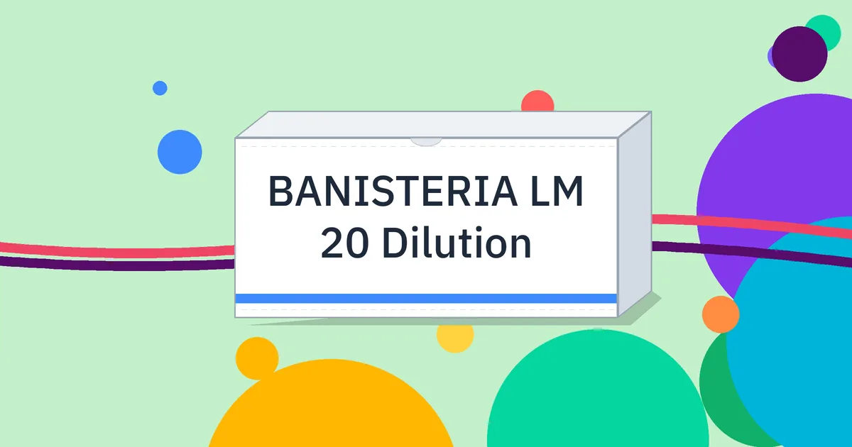 Symbolbild: Packung mit der Aufschrift BANISTERIA LM 20 Dilution (PZN 13375894) – Verfügbarkeit und Bezug in Apotheken in Frankfurt am Main