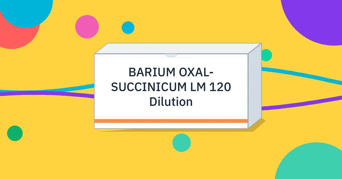 Symbolbild: Packung mit der Aufschrift BARIUM OXAL-SUCCINICUM LM 120 Dilution (PZN 13378993) – Verfügbarkeit und Bezug in Apotheken in Frankfurt am Main
