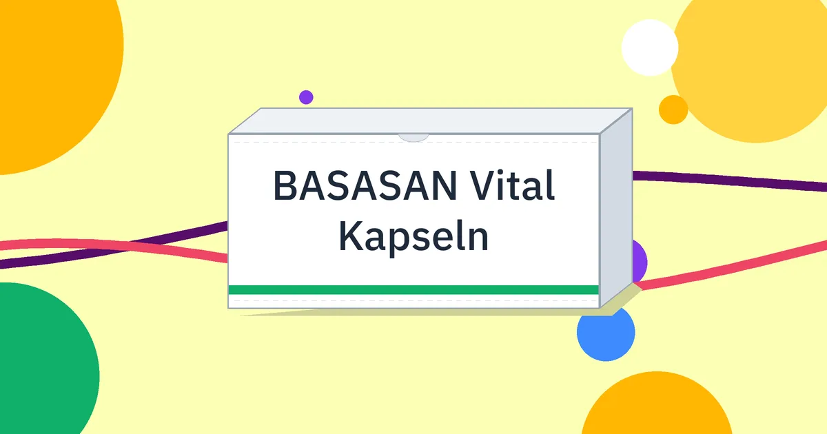Symbolbild: Packung mit der Aufschrift BASASAN Vital Kapseln (PZN 14252917) – Verfügbarkeit und Bezug in Apotheken in Frankfurt am Main
