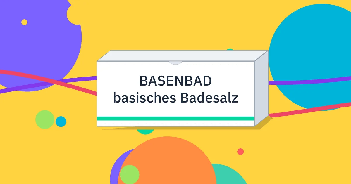 Symbolbild: Packung mit der Aufschrift BASENBAD basisches Badesalz (PZN 17184145) – Verfügbarkeit und Bezug in Apotheken in Frankfurt am Main