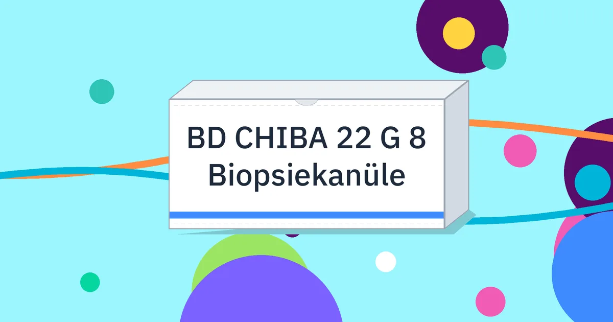 Symbolbild: Packung mit der Aufschrift BD CHIBA 22 G 8 Biopsiekanüle (PZN 07664714) – Verfügbarkeit und Bezug in Apotheken in Frankfurt am Main