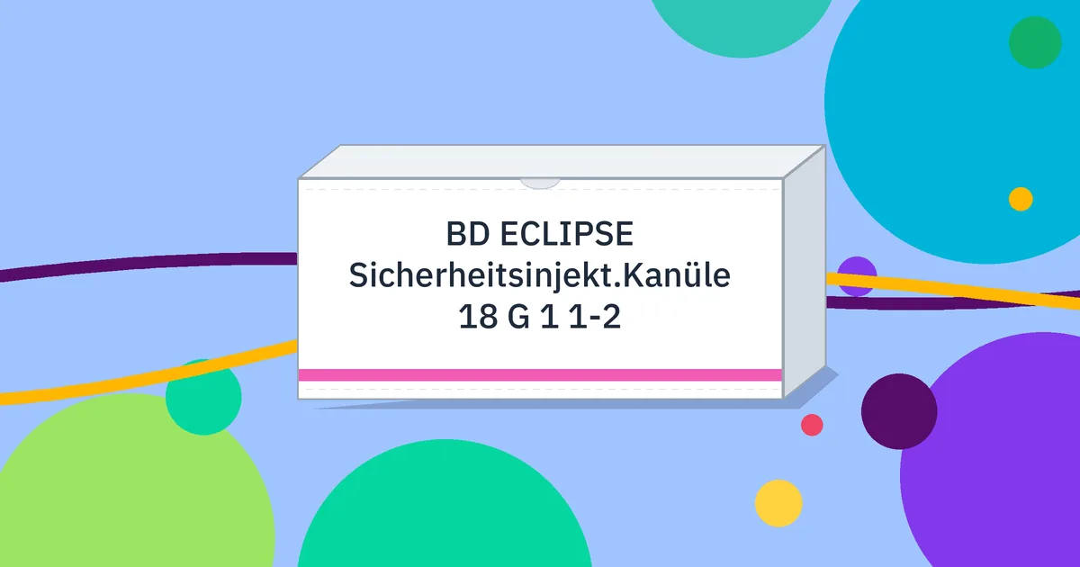 Symbolbild: Packung mit der Aufschrift BD ECLIPSE Sicherheitsinjekt.Kanüle 18 G 1 1-2 (PZN 09235325) – Verfügbarkeit und Bezug in Apotheken in Frankfurt am Main