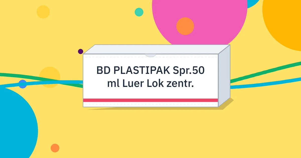 Symbolbild: Packung mit der Aufschrift BD PLASTIPAK Spr.50 ml Luer Lok zentr. (PZN 19194395) – Verfügbarkeit und Bezug in Apotheken in Frankfurt am Main