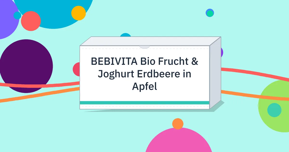 Symbolbild: Packung mit der Aufschrift BEBIVITA Bio Frucht & Joghurt Erdbeere in Apfel (PZN 16838219) – Verfügbarkeit und Bezug in Apotheken in Frankfurt am Main