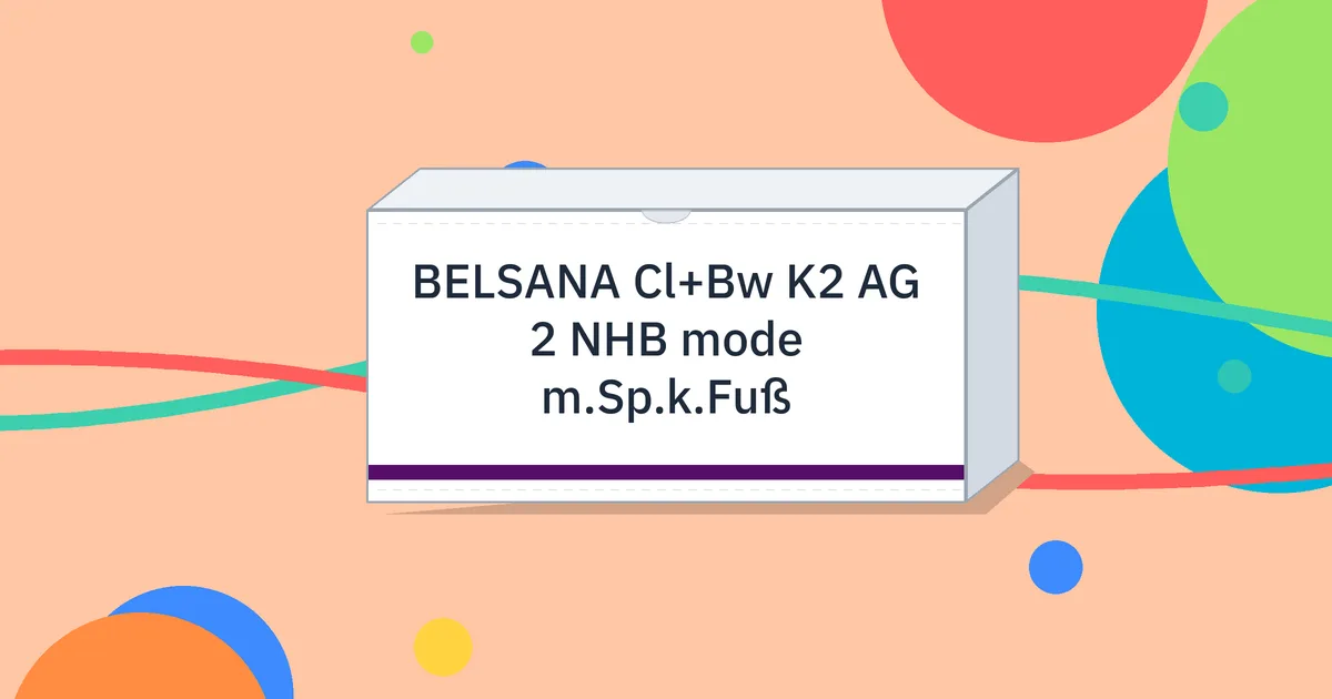 Symbolbild: Packung mit der Aufschrift BELSANA Cl+Bw K2 AG 2 NHB mode m.Sp.k.Fuß (PZN 12243156) – Verfügbarkeit und Bezug in Apotheken in Frankfurt am Main