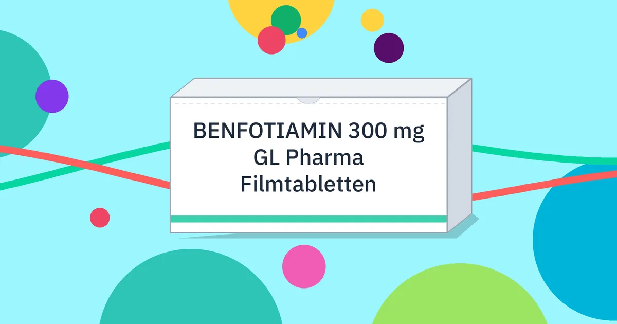 Symbolbild: Packung mit der Aufschrift BENFOTIAMIN 300 mg GL Pharma Filmtabletten (PZN 19862023) – Verfügbarkeit und Bezug in Apotheken in Frankfurt am Main