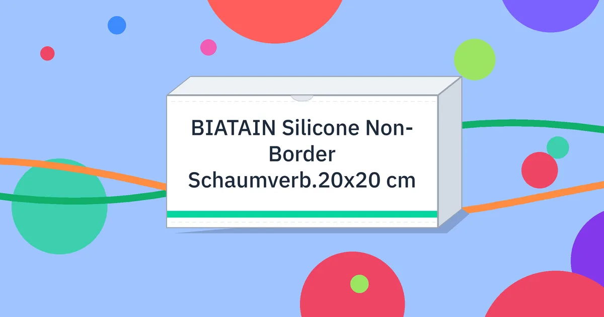 Symbolbild: Packung mit der Aufschrift BIATAIN Silicone Non-Border Schaumverb.20x20 cm (PZN 16942371) – Verfügbarkeit und Bezug in Apotheken in Frankfurt am Main