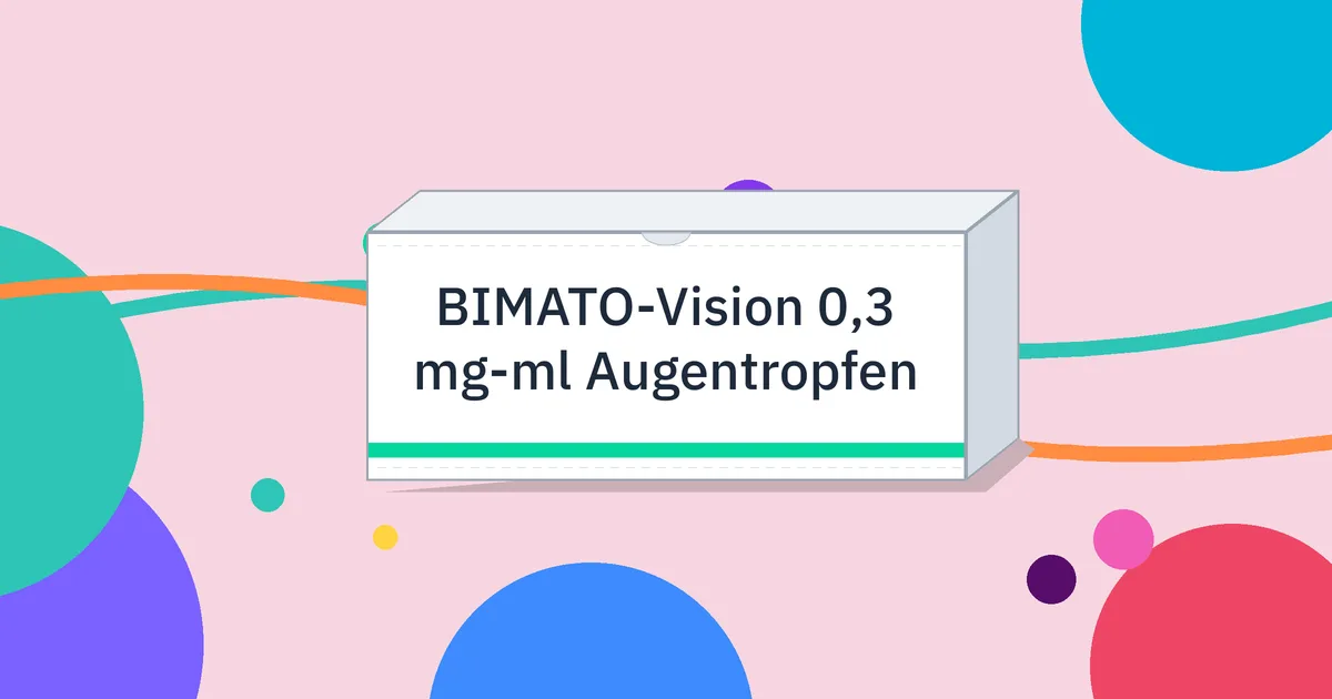Symbolbild: Packung mit der Aufschrift BIMATO-Vision 0,3 mg-ml Augentropfen (PZN 12453600) – Verfügbarkeit und Bezug in Apotheken in Frankfurt am Main
