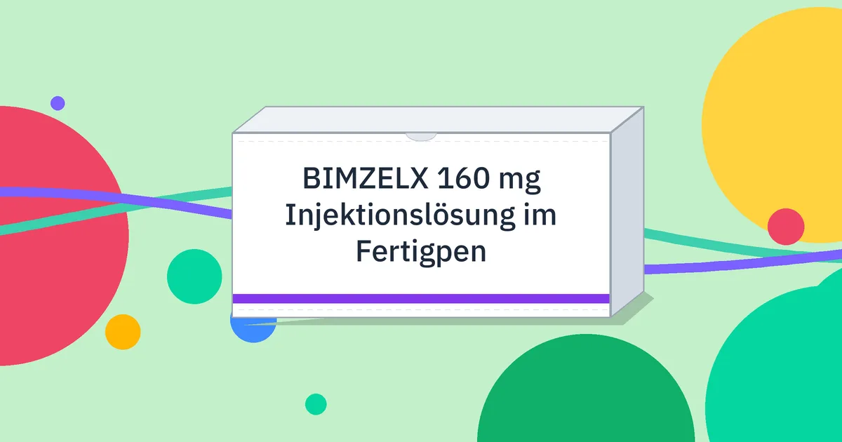 Symbolbild: Packung mit der Aufschrift BIMZELX 160 mg Injektionslösung im Fertigpen (PZN 18193258) – Verfügbarkeit und Bezug in Apotheken in Frankfurt am Main