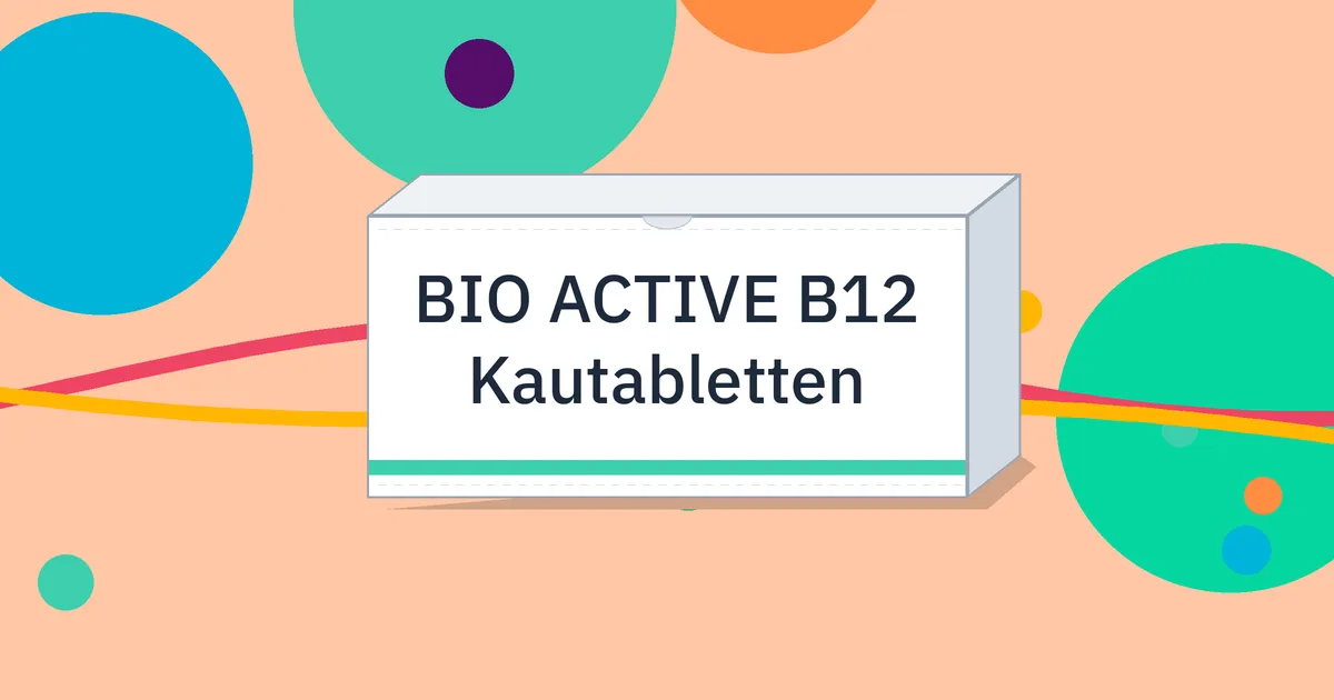 Symbolbild: Packung mit der Aufschrift BIO ACTIVE B12 Kautabletten (PZN 17230655) – Verfügbarkeit und Bezug in Apotheken in Frankfurt am Main