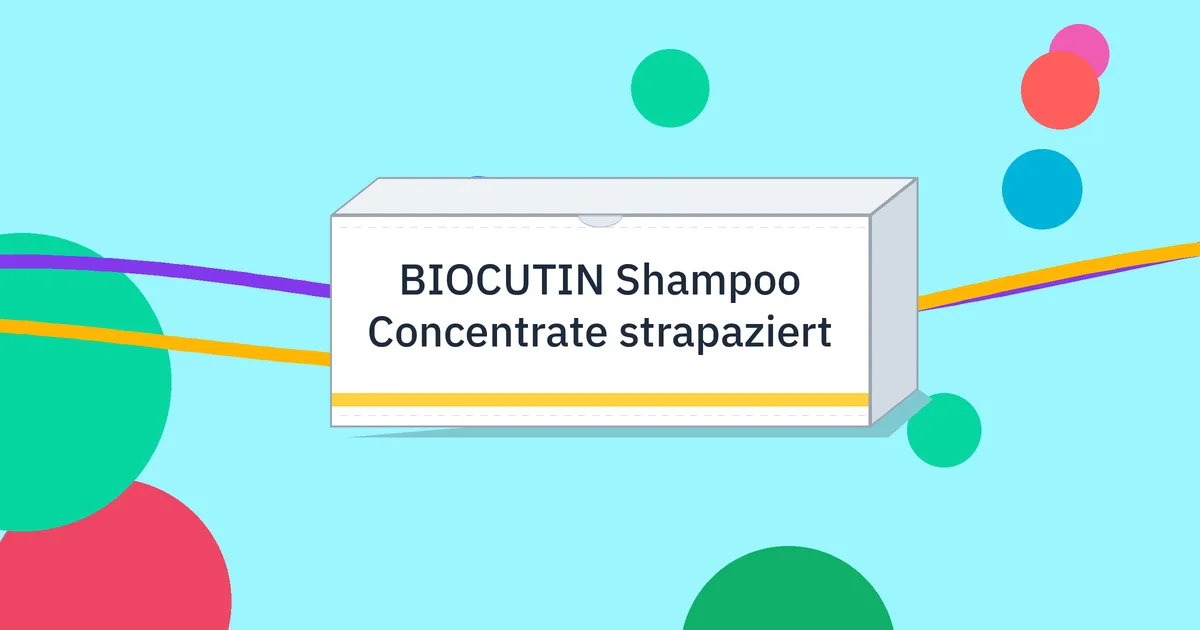 Symbolbild: Packung mit der Aufschrift BIOCUTIN Shampoo Concentrate strapaziert (PZN 10826907) – Verfügbarkeit und Bezug in Apotheken in Frankfurt am Main