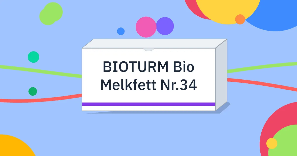 Symbolbild: Packung mit der Aufschrift BIOTURM Bio Melkfett Nr.34 (PZN 03186436) – Verfügbarkeit und Bezug in Apotheken in Frankfurt am Main