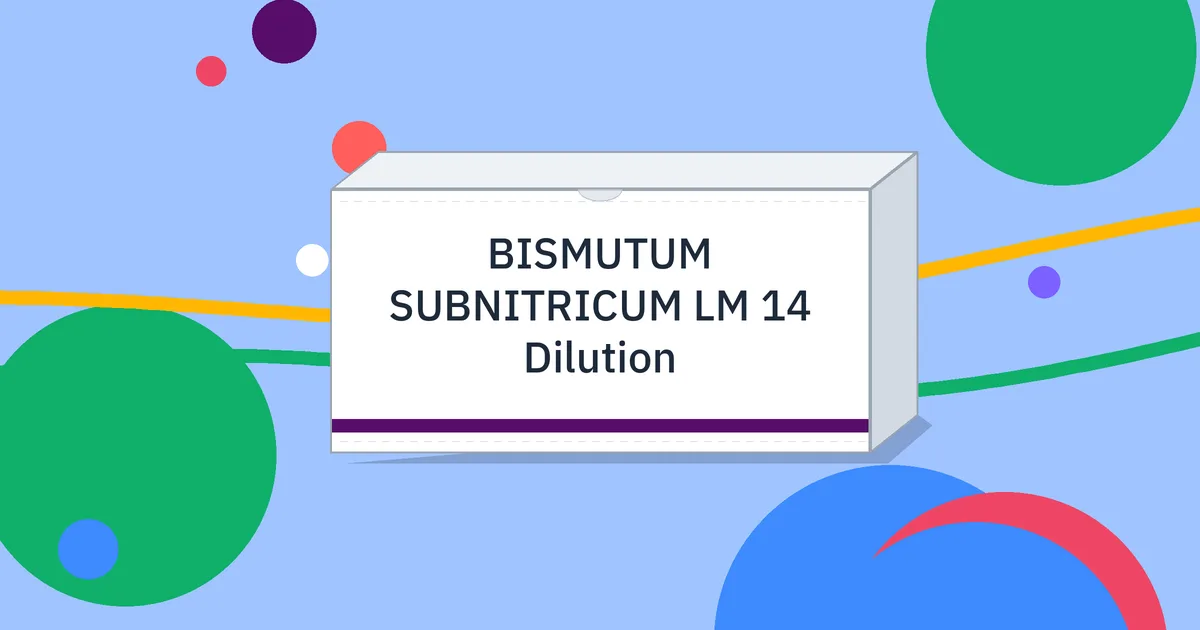 Symbolbild: Packung mit der Aufschrift BISMUTUM SUBNITRICUM LM 14 Dilution (PZN 13388661) – Verfügbarkeit und Bezug in Apotheken in Frankfurt am Main