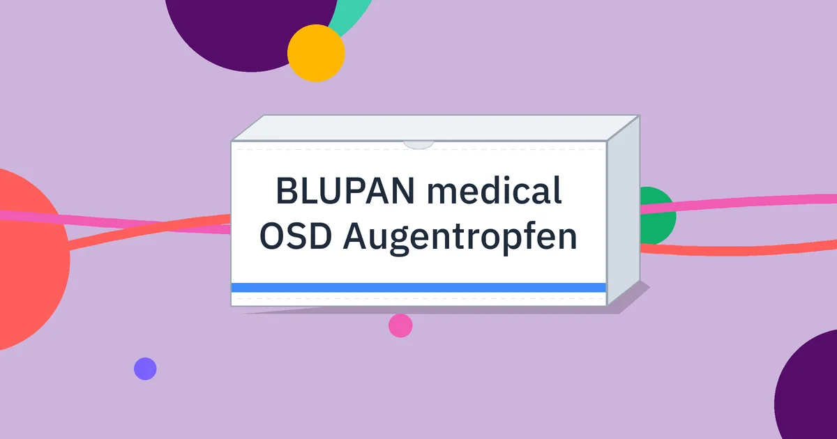 Symbolbild: Packung mit der Aufschrift BLUPAN medical OSD Augentropfen (PZN 12415686) – Verfügbarkeit und Bezug in Apotheken in Frankfurt am Main