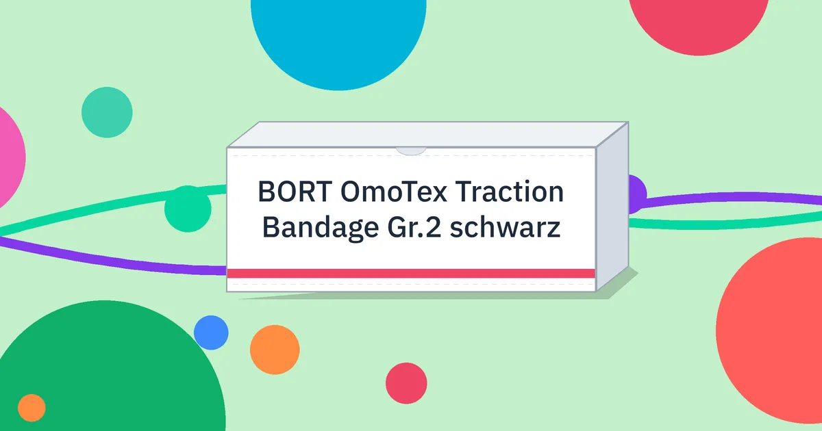 Symbolbild: Packung mit der Aufschrift BORT OmoTex Traction Bandage Gr.2 schwarz (PZN 02731216) – Verfügbarkeit und Bezug in Apotheken in Frankfurt am Main