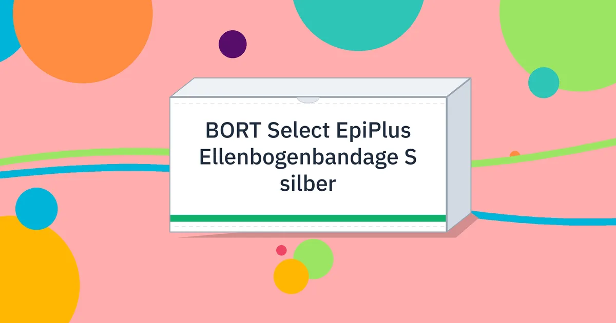Symbolbild: Packung mit der Aufschrift BORT Select EpiPlus Ellenbogenbandage S silber (PZN 04737861) – Verfügbarkeit und Bezug in Apotheken in Frankfurt am Main