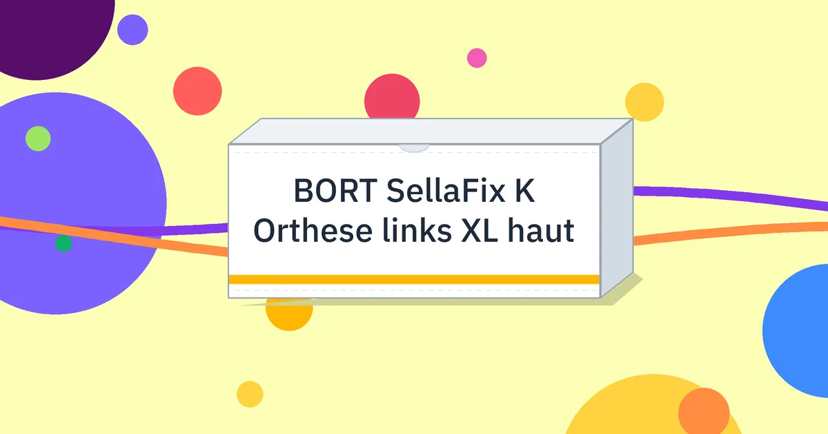 Symbolbild: Packung mit der Aufschrift BORT SellaFix K Orthese links XL haut (PZN 08522815) – Verfügbarkeit und Bezug in Apotheken in Frankfurt am Main