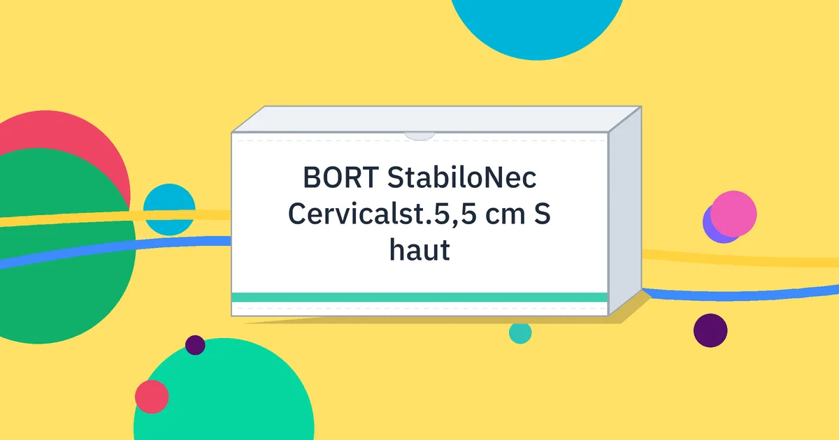 Symbolbild: Packung mit der Aufschrift BORT StabiloNec Cervicalst.5,5 cm S haut (PZN 10207021) – Verfügbarkeit und Bezug in Apotheken in Frankfurt am Main