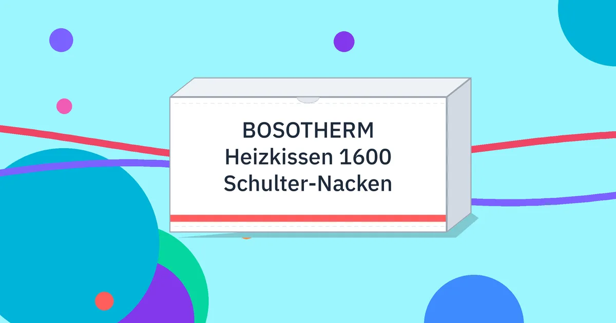 Symbolbild: Packung mit der Aufschrift BOSOTHERM Heizkissen 1600 Schulter-Nacken (PZN 09490448) – Verfügbarkeit und Bezug in Apotheken in Frankfurt am Main