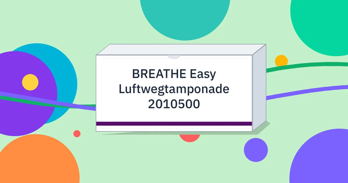 Symbolbild: Packung mit der Aufschrift BREATHE Easy Luftwegtamponade 2010500 (PZN 00185241) – Verfügbarkeit und Bezug in Apotheken in Frankfurt am Main