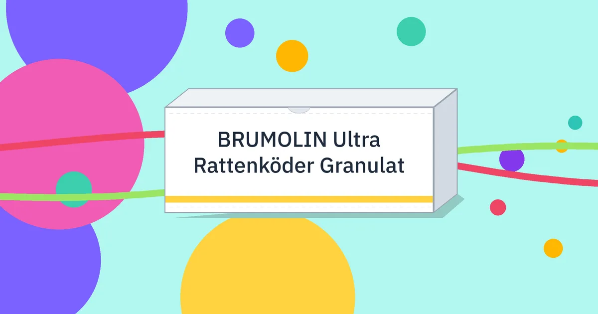 Symbolbild: Packung mit der Aufschrift BRUMOLIN Ultra Rattenköder Granulat (PZN 13753698) – Verfügbarkeit und Bezug in Apotheken in Frankfurt am Main