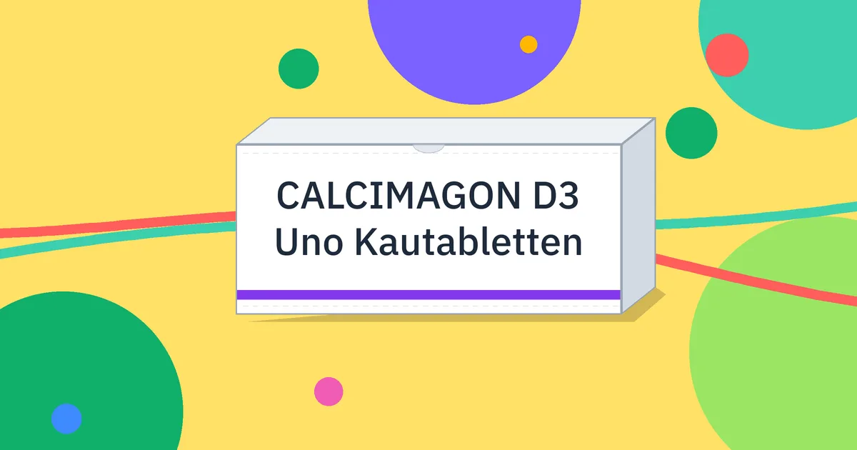 Symbolbild: Packung mit der Aufschrift CALCIMAGON D3 Uno Kautabletten (PZN 05883599) – Verfügbarkeit und Bezug in Apotheken in Frankfurt am Main